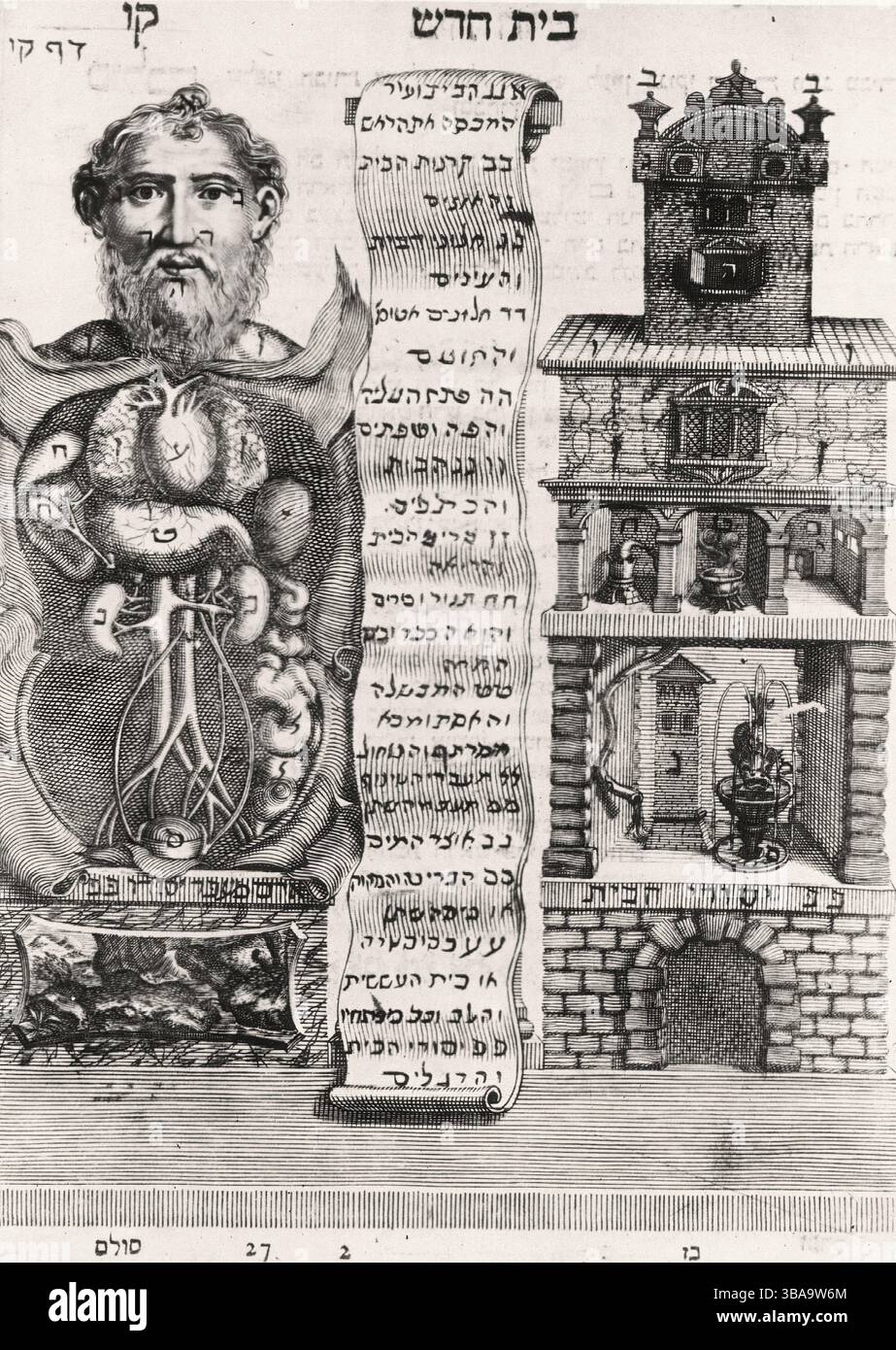 Human Body as a House - Historical engraving Stock Photo - Alamy