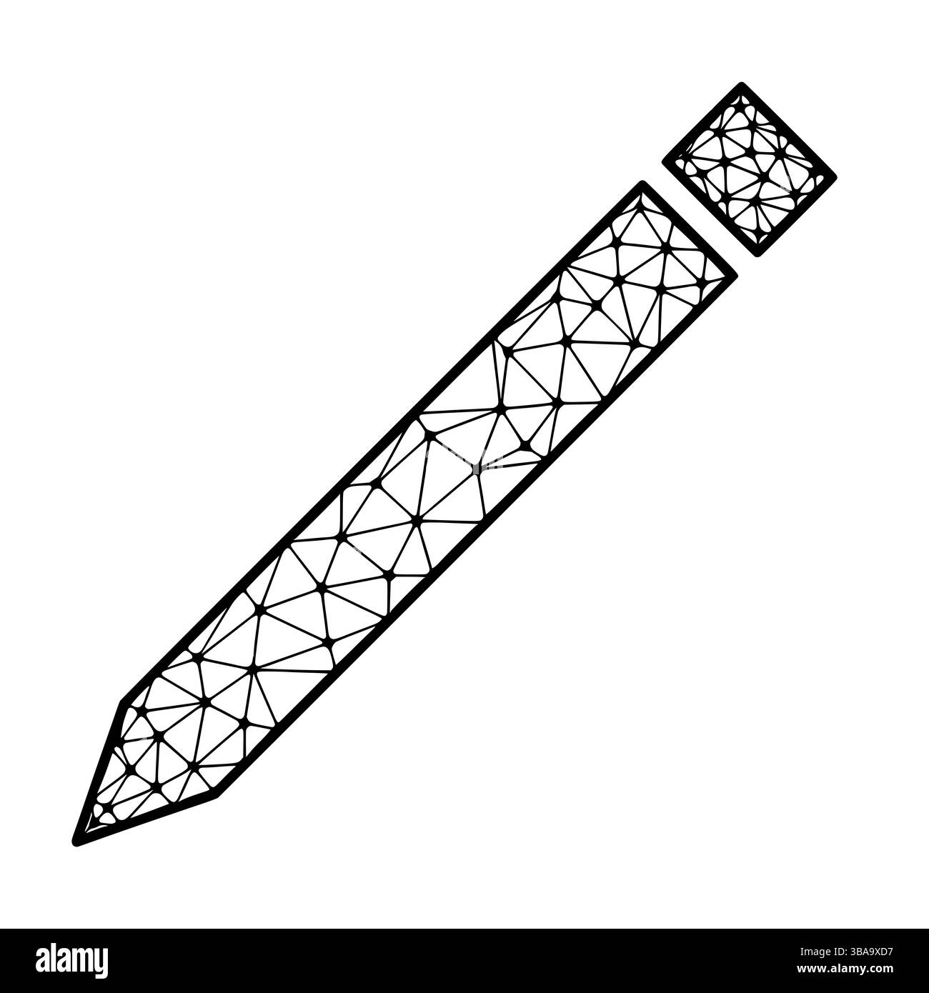 Pen polygonale Vektor Symbol isoliert auf weissem Hintergrund Stock ...