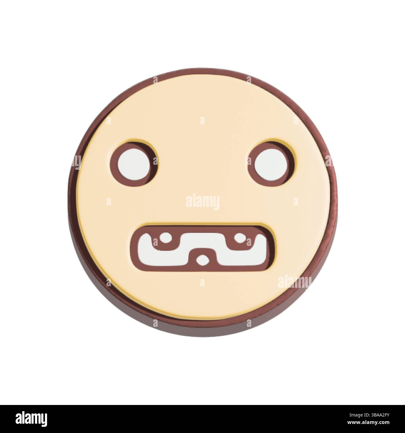 Smiley showing teeth 3d illustration. Cartoon character isolated on ...