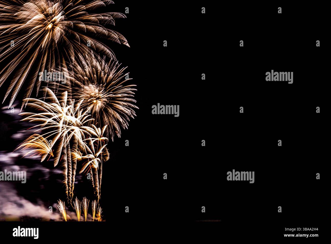 Fireworks banner. Copy space. New Year and Celebration banner. Sparks ...