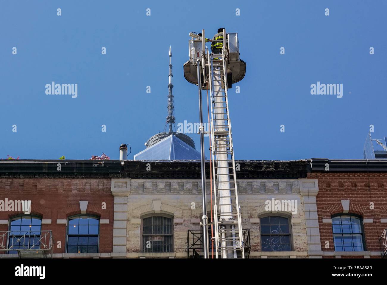 New York, New York, USA. 10th May, 2025. NYFD training with a ladder ...