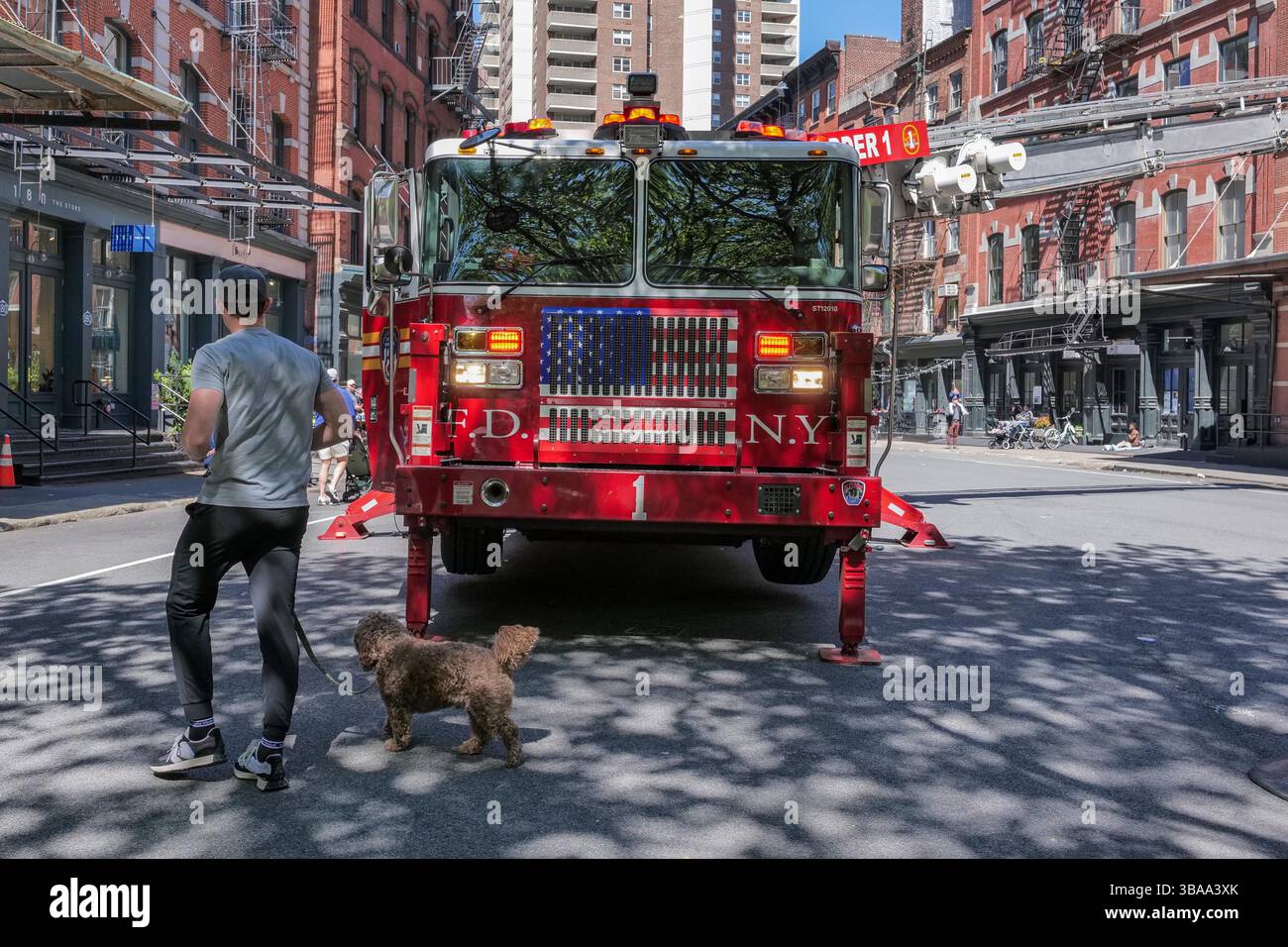 New York, New York, USA. 10th May, 2025. NYFD training with Ladder 1 ...
