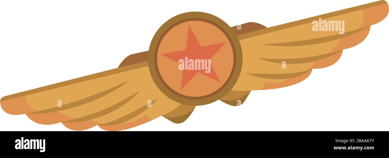 Golden aviation wing badge. Vector illustration Stock Vector Image ...