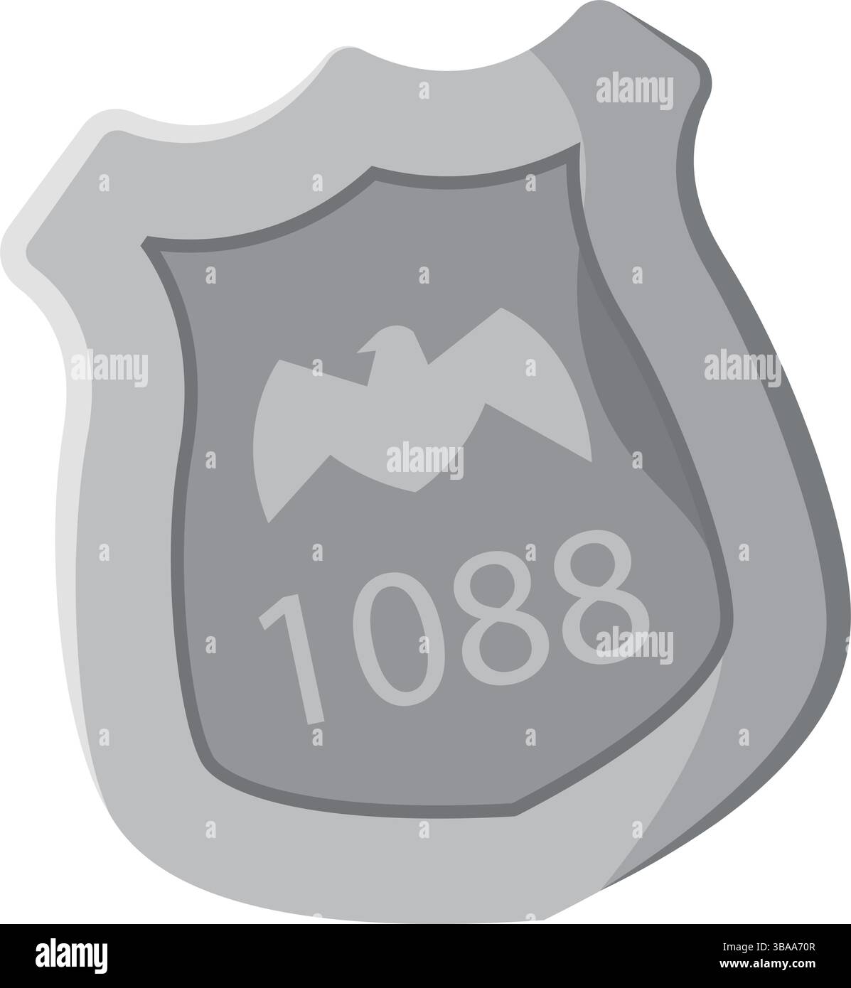 Silver police badge icon. Vector illustration Stock Vector Image & Art ...