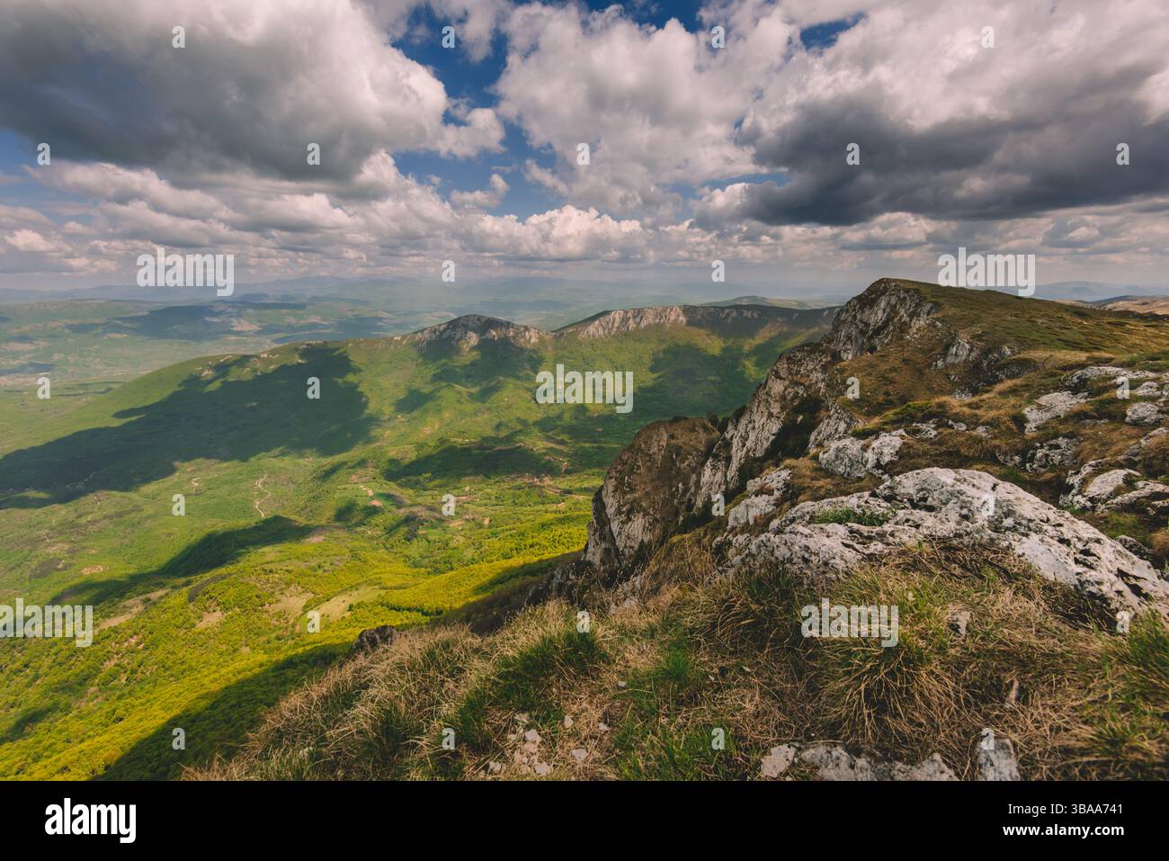 Landscape of Suva Planina Mountain with Green Valley Stock Photo - Alamy