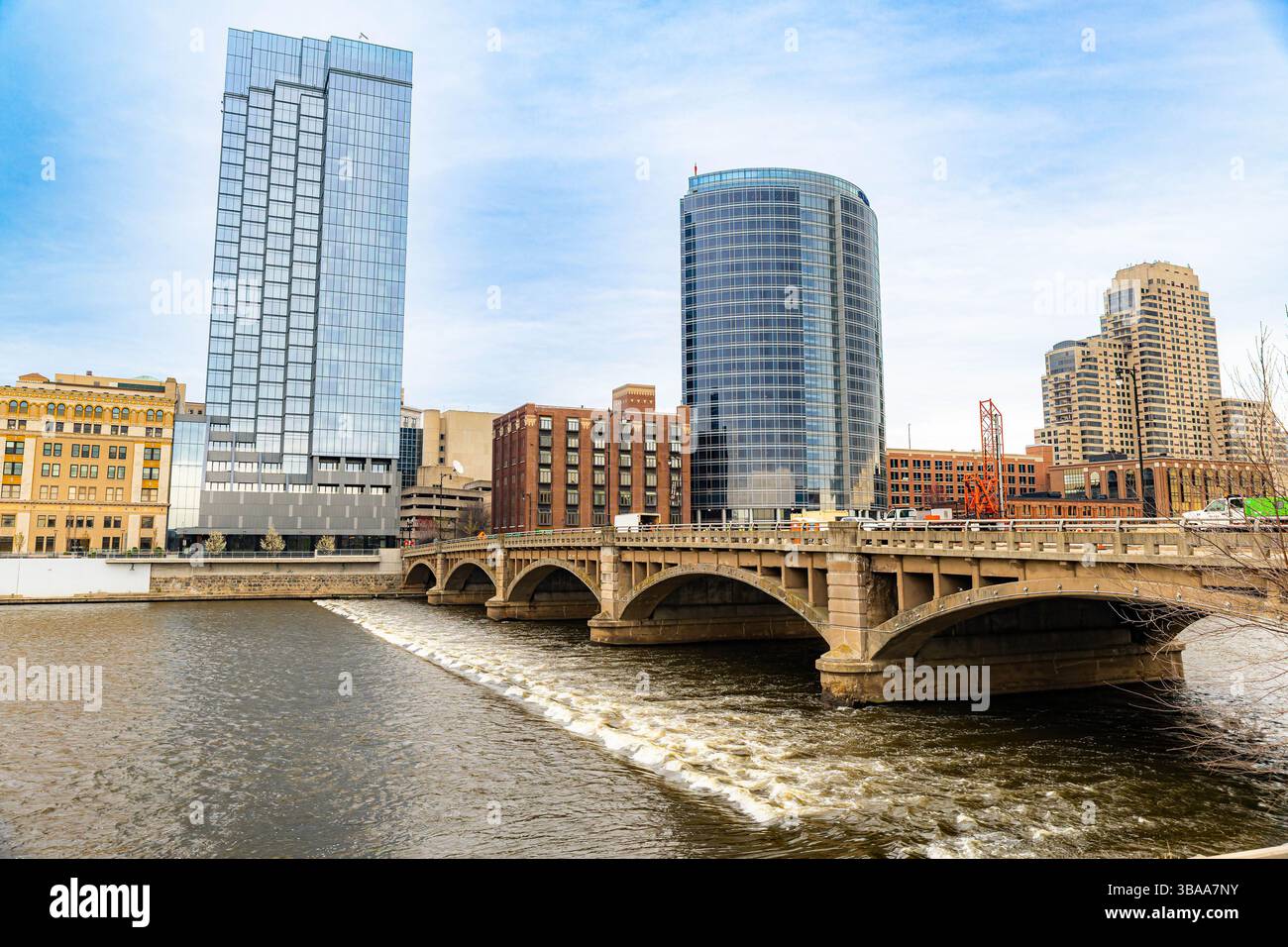 Photo of Grand Rapids Michigan with modern skyscrapers and multiple ...