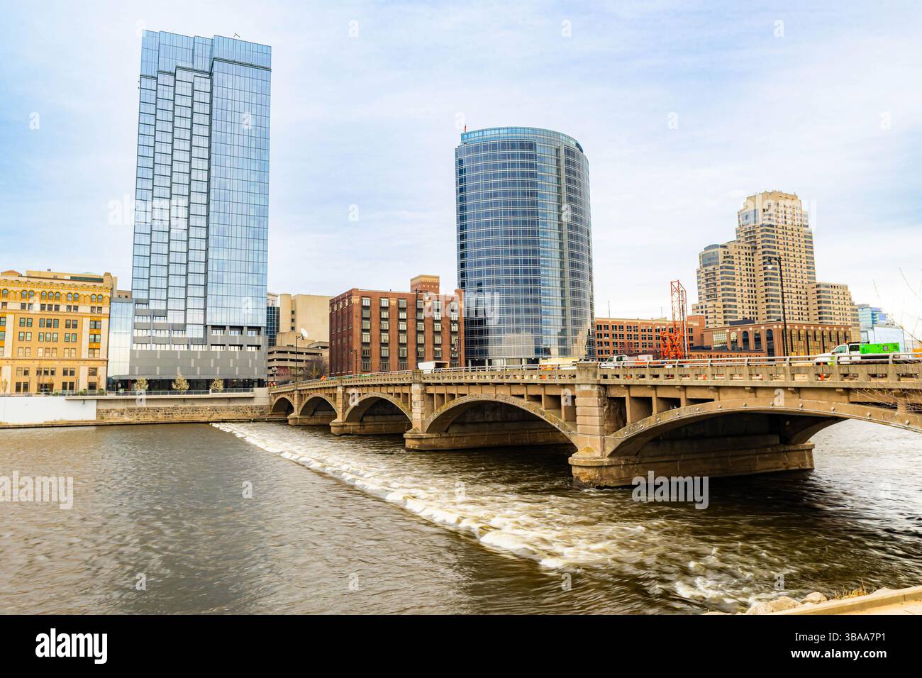 Photo of Grand Rapids Michigan with modern skyscrapers and multiple ...