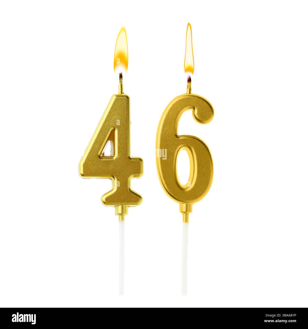 Number 46 candles Cut Out Stock Images & Pictures - Alamy
