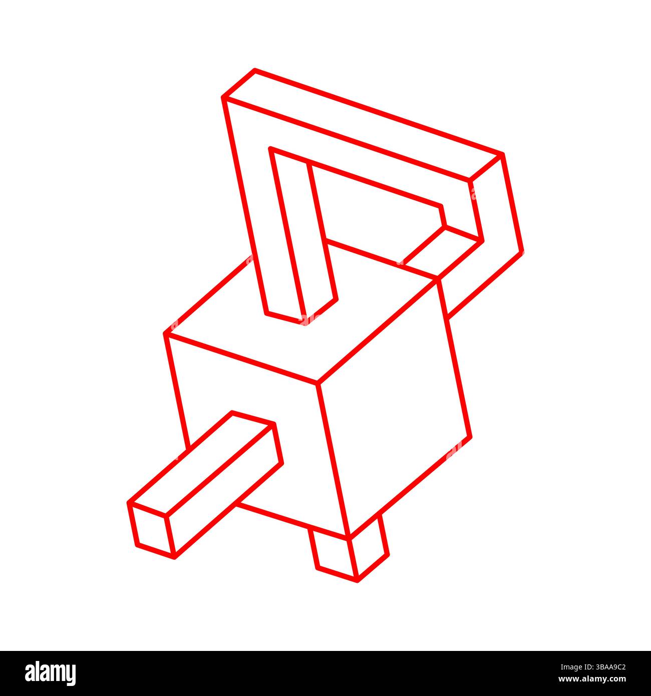 Impossible shapes, optical illusion figure, vector. Escher paradox ...