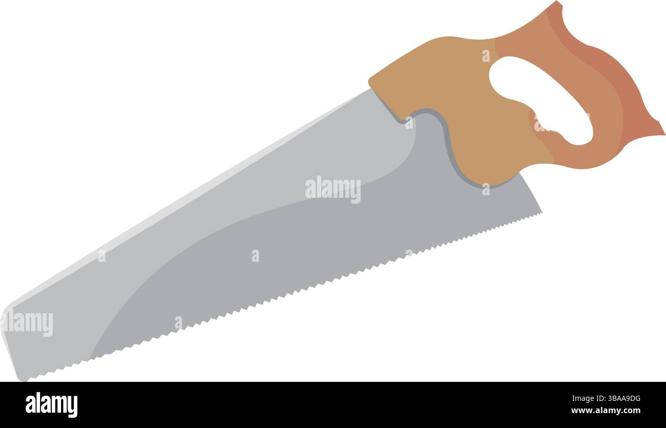 Handsaw with wooden handle. Vector illustration Stock Vector Image ...