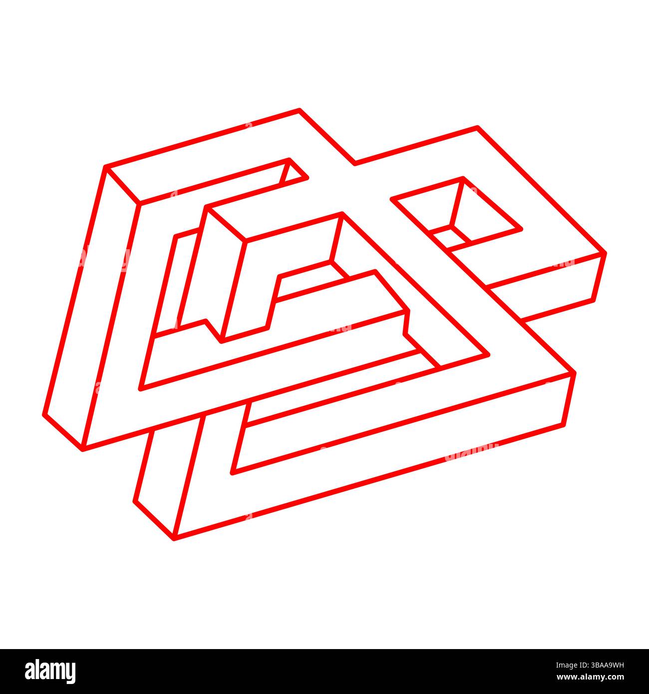 Impossible shapes. Sacred geometry figure. Optical illusion. Abstract ...