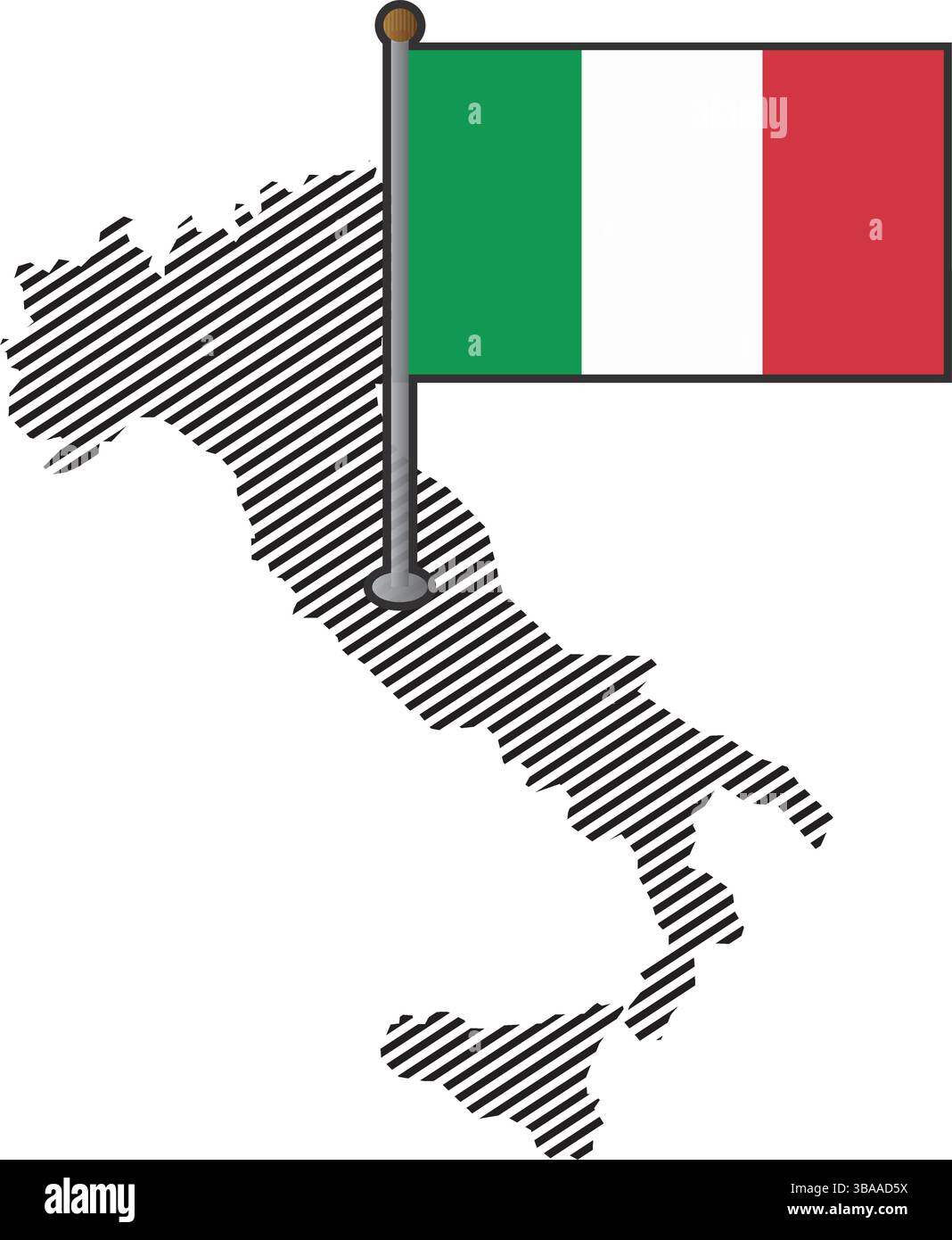 Italy map with flag. Vector illustration Stock Vector Image & Art - Alamy