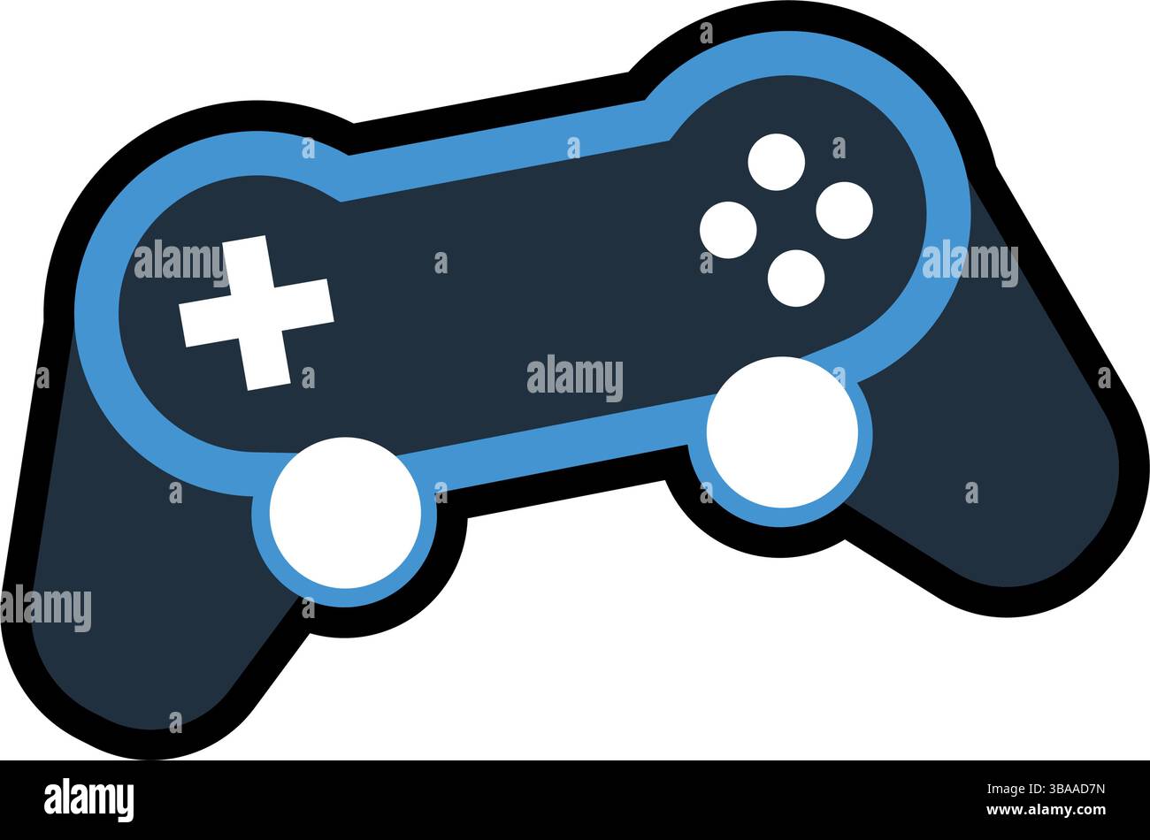 Blue video game controller. Vector illustration Stock Vector Image ...