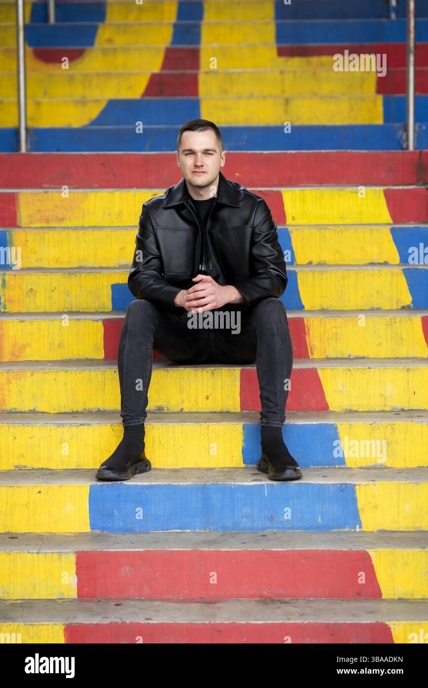 BASEL - Portrait of Dutch composer and producer Bas Wissink. He wrote ...