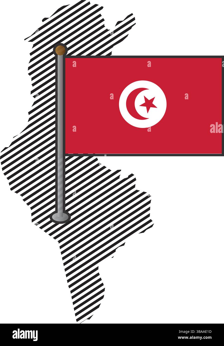 Tunisia map with flag. Vector illustration Stock Vector Image & Art - Alamy