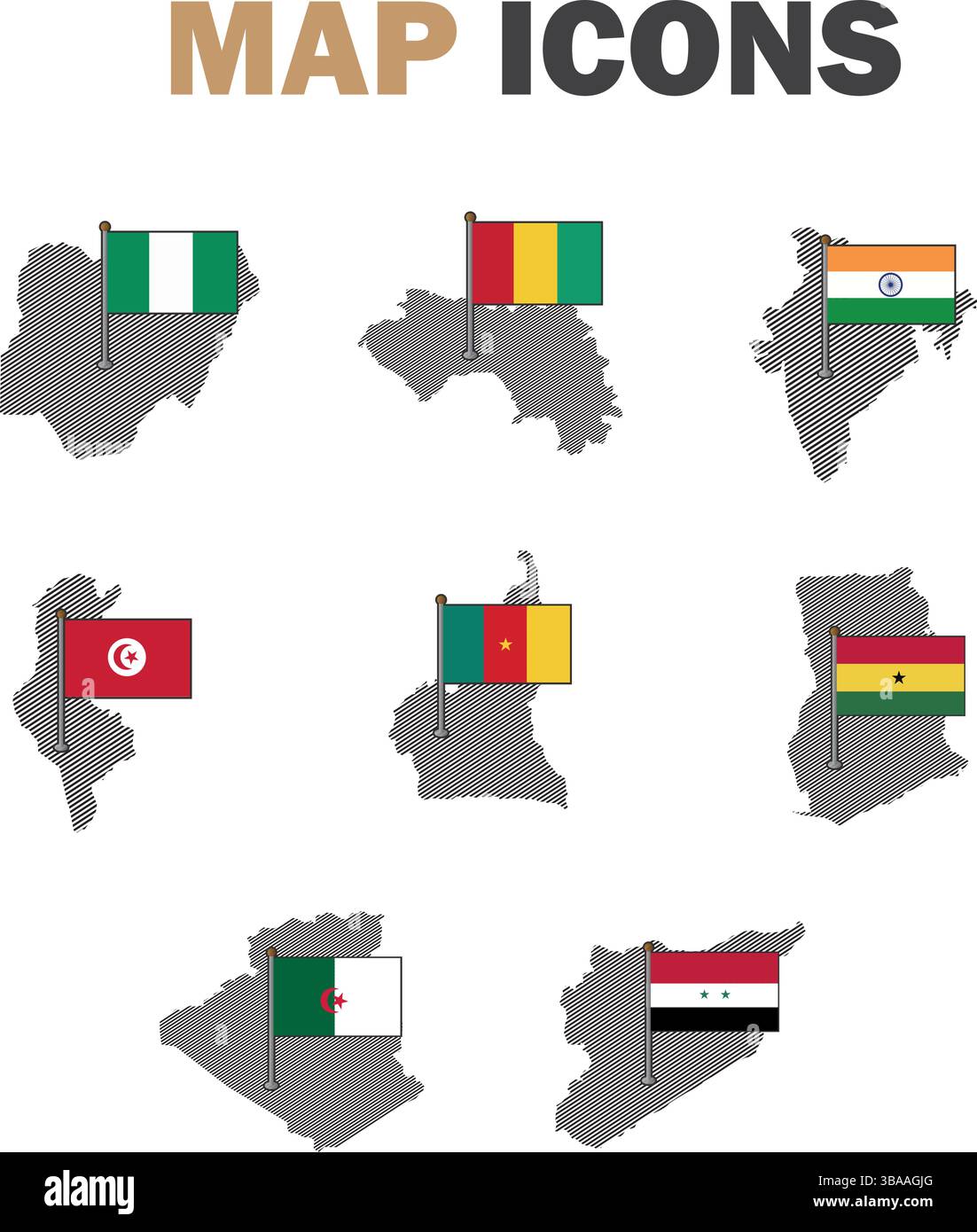 Set of maps with flags. Vector illustration Stock Vector Image & Art ...