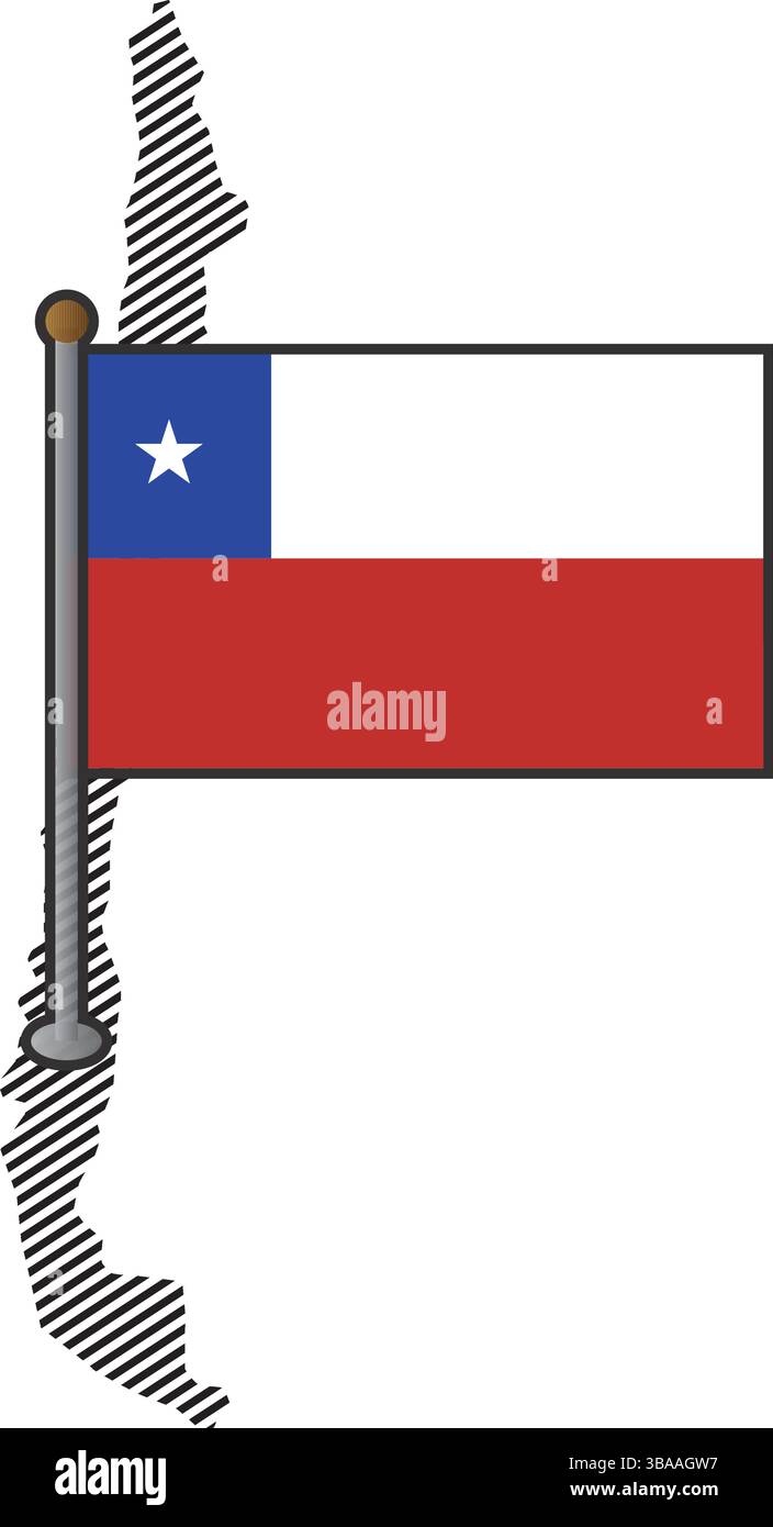 Chile map with flag. Vector illustration Stock Vector Image & Art - Alamy