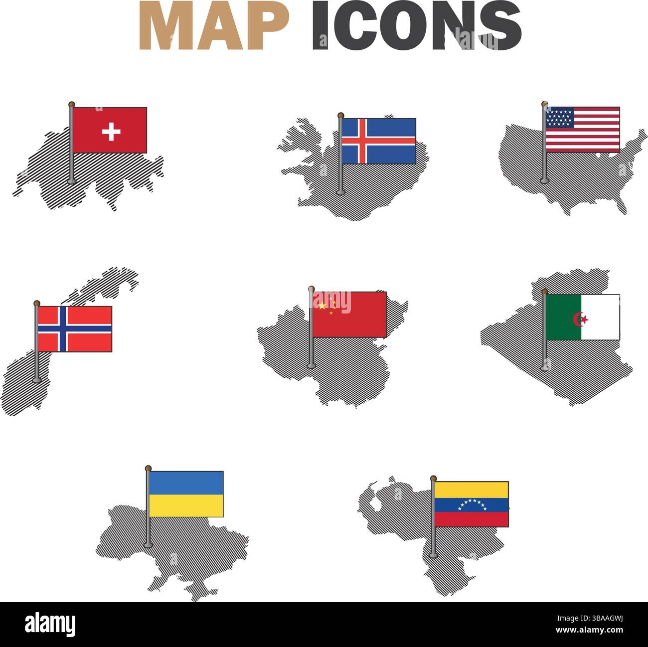 Set of maps with flags. Vector illustration Stock Vector Image & Art ...