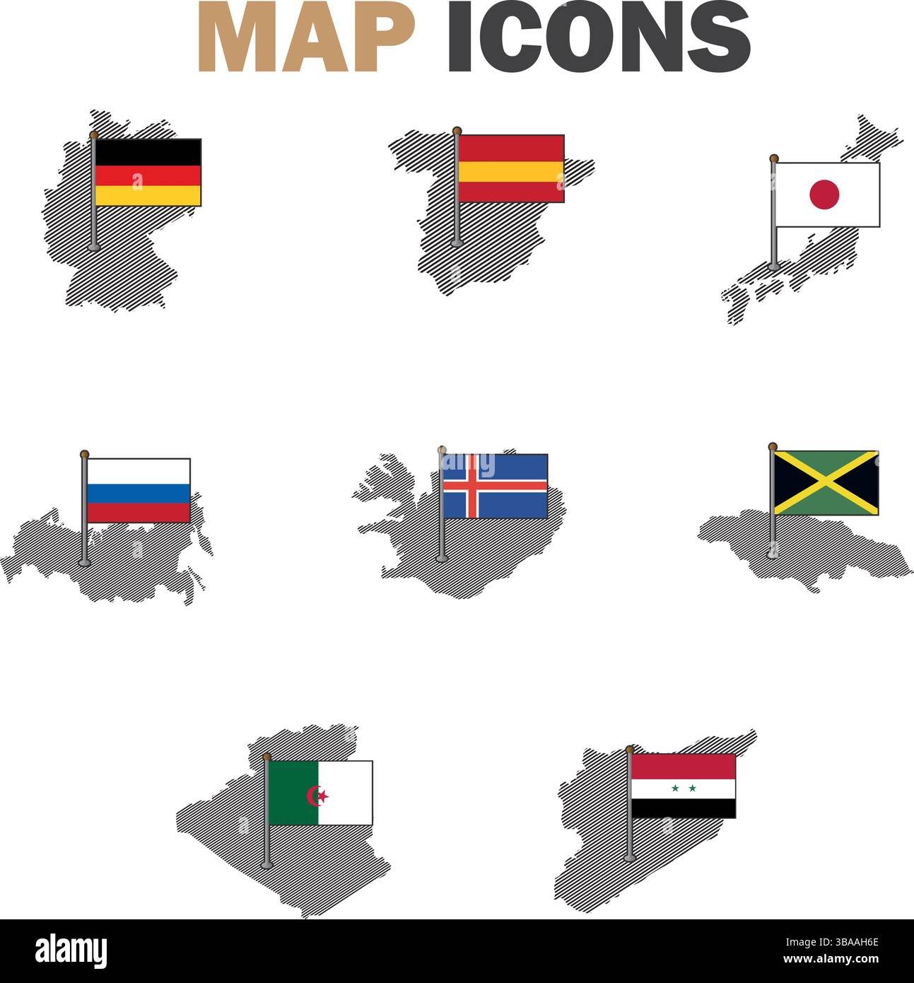 Set of maps with flags. Vector illustration Stock Vector Image & Art ...