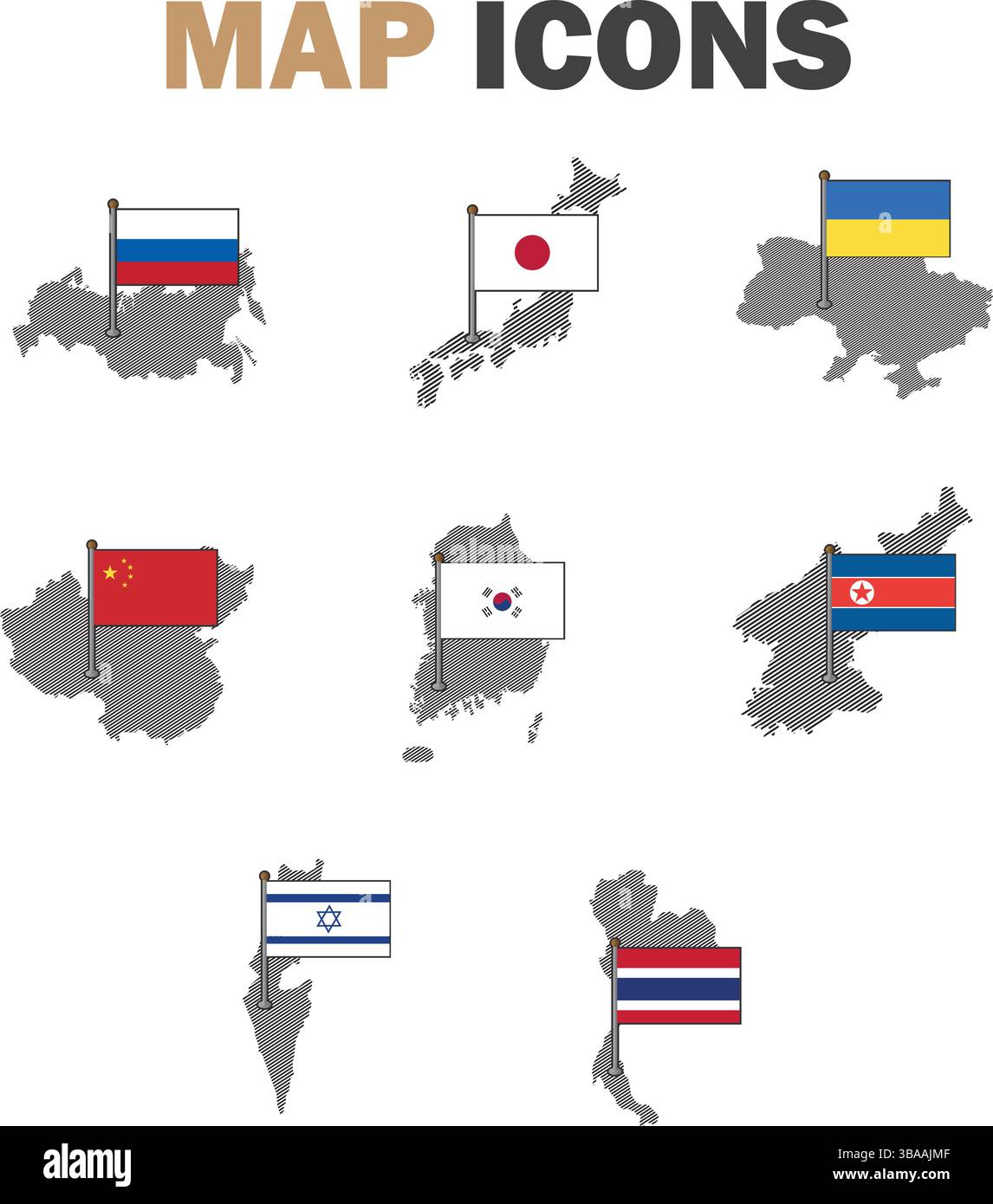 Set of maps with flags. Vector illustration Stock Vector Image & Art - Alamy