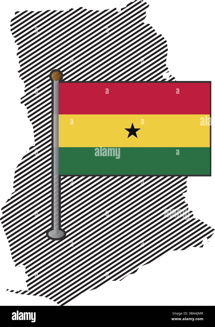 Ghana map with flag. Vector illustration Stock Vector Image & Art - Alamy