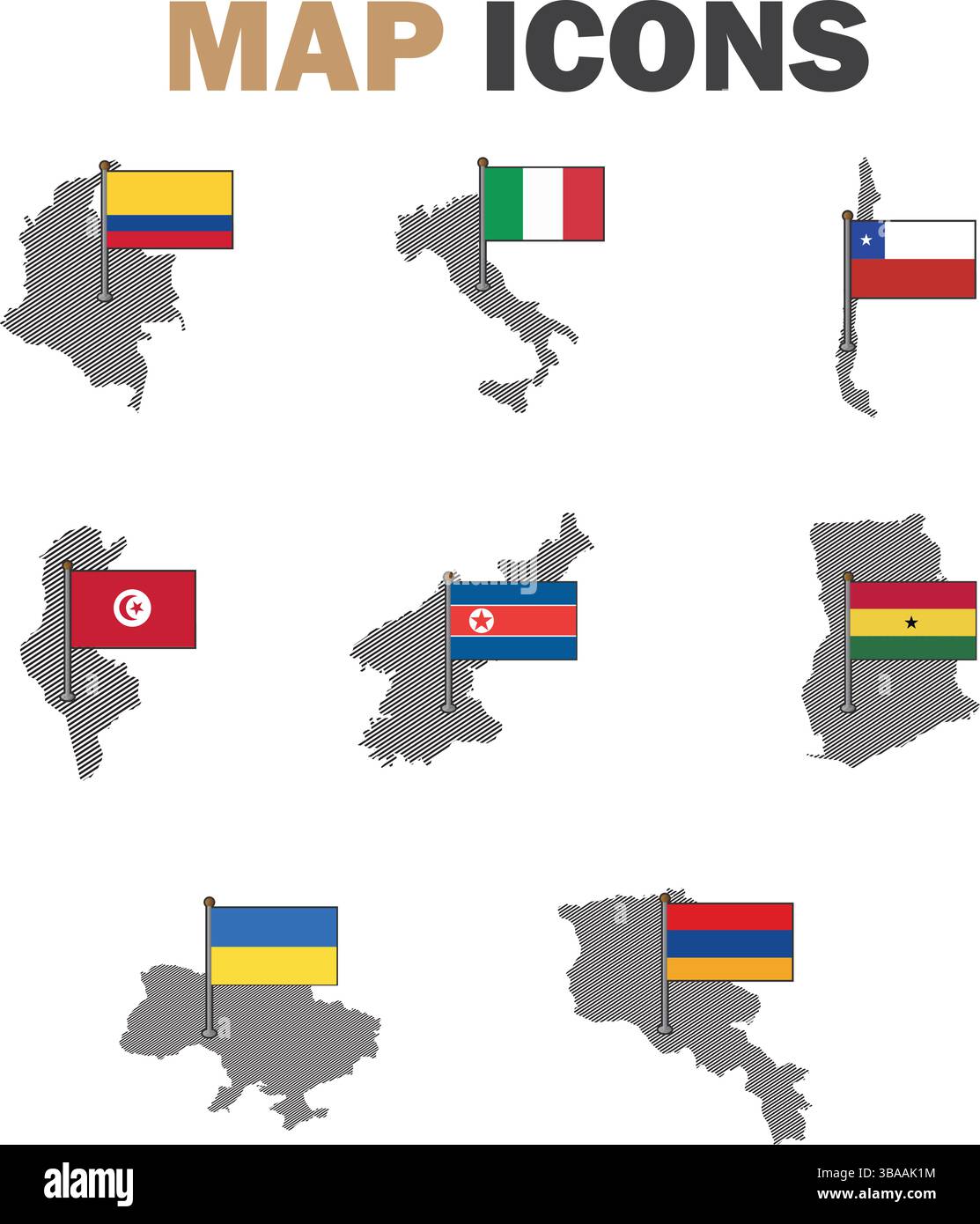 Set of maps with flags. Vector illustration Stock Vector Image & Art ...