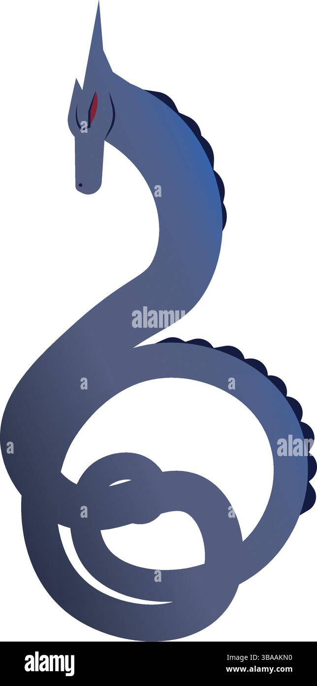 Blue serpent dragon. Vector illustration Stock Vector Image & Art - Alamy