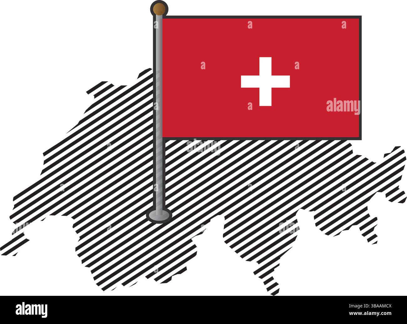 Switzerland map with flag. Vector illustration Stock Vector Image & Art ...