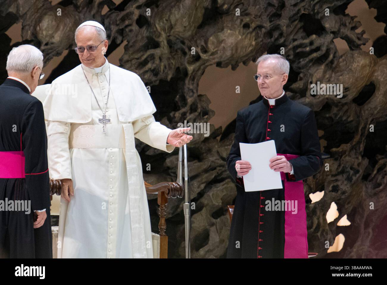 Pope Leo XIV, Papa Leone 14, Robert Francis Prevost meets the memebers ...