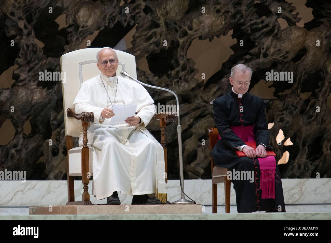 Pope Leo XIV, Papa Leone 14, Robert Francis Prevost meets the memebers ...