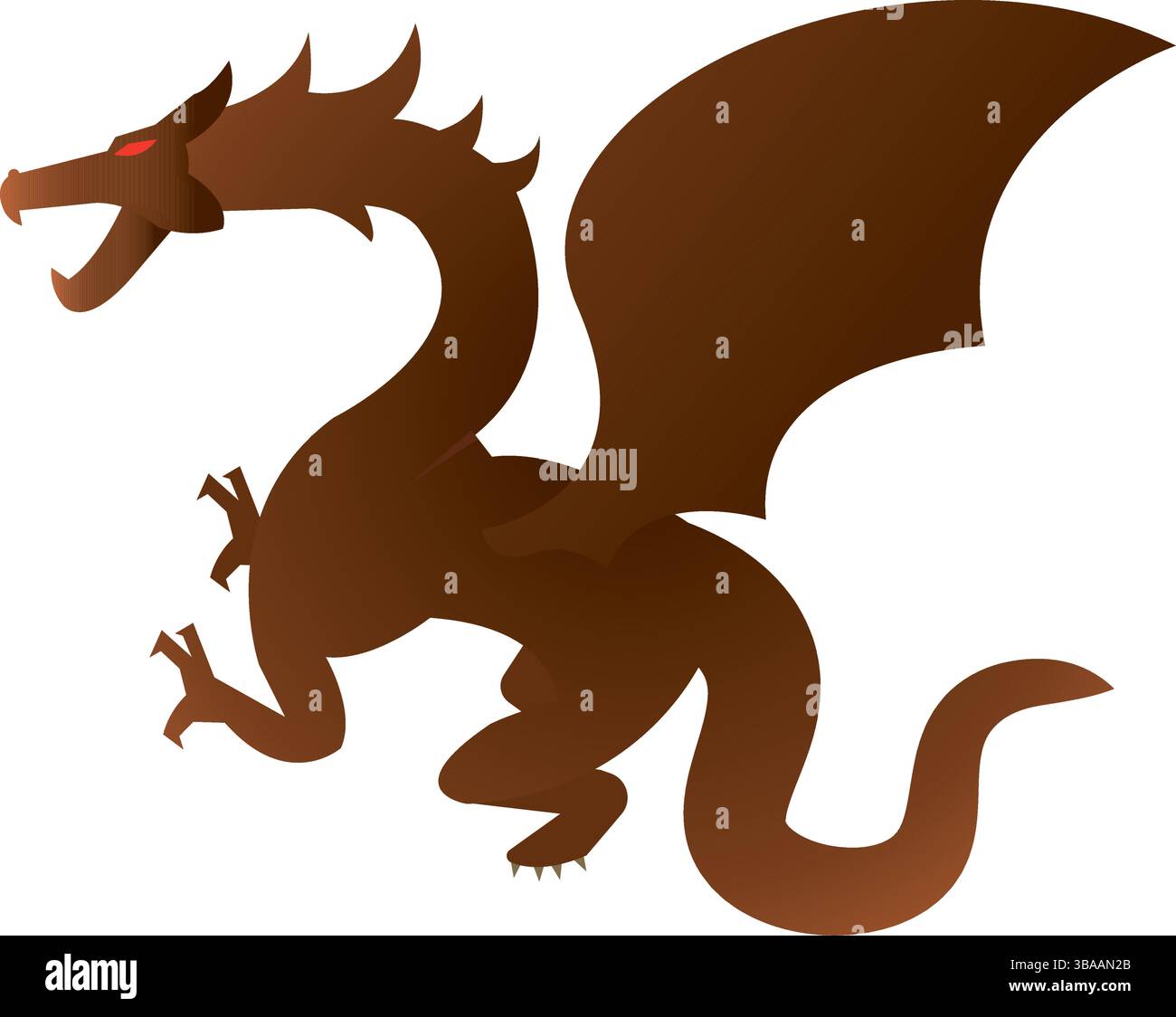 Flying brown dragon. Vector illustration Stock Vector Image & Art - Alamy