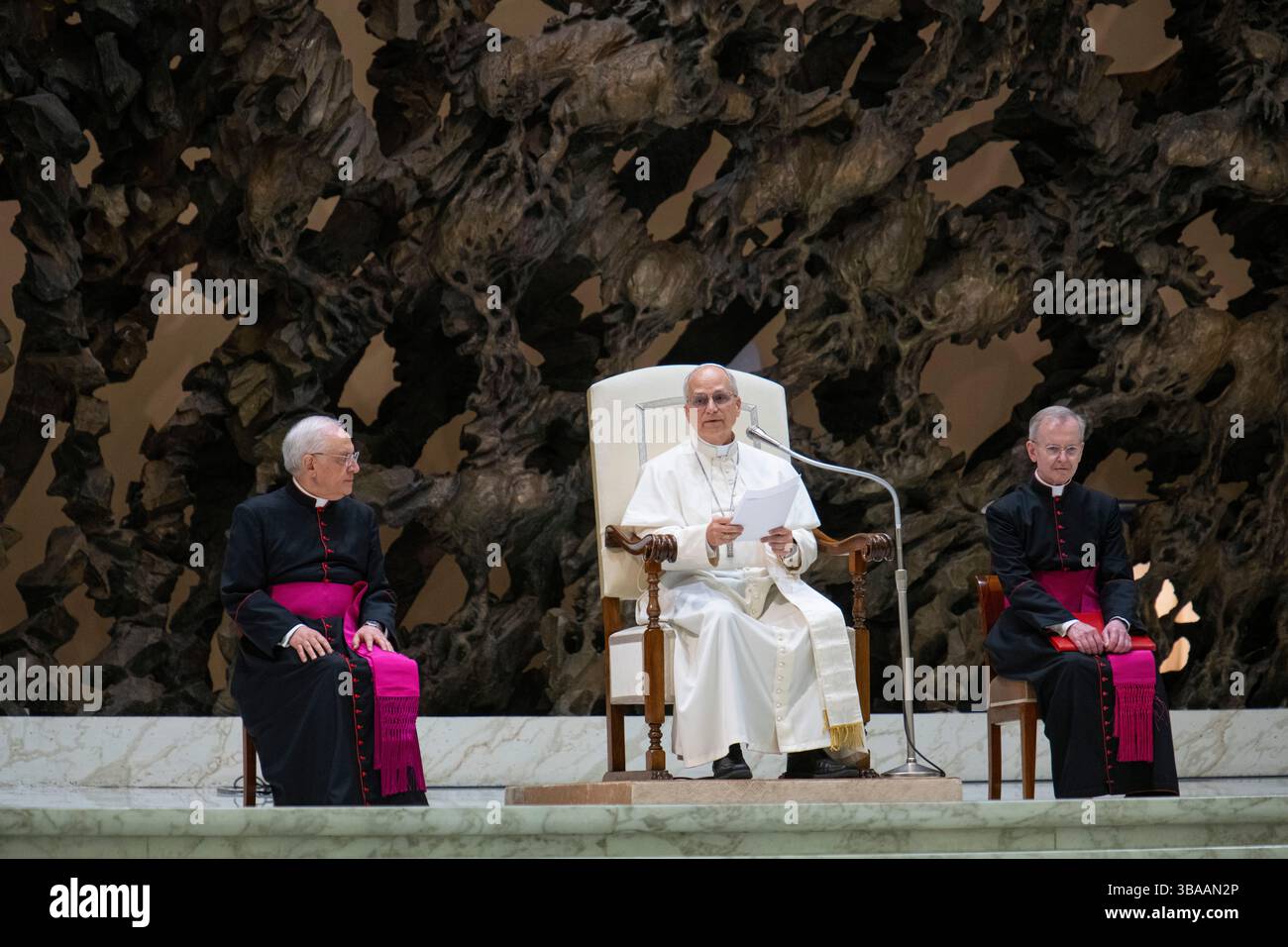 Pope Leo XIV, Papa Leone 14, Robert Francis Prevost meets the memebers ...