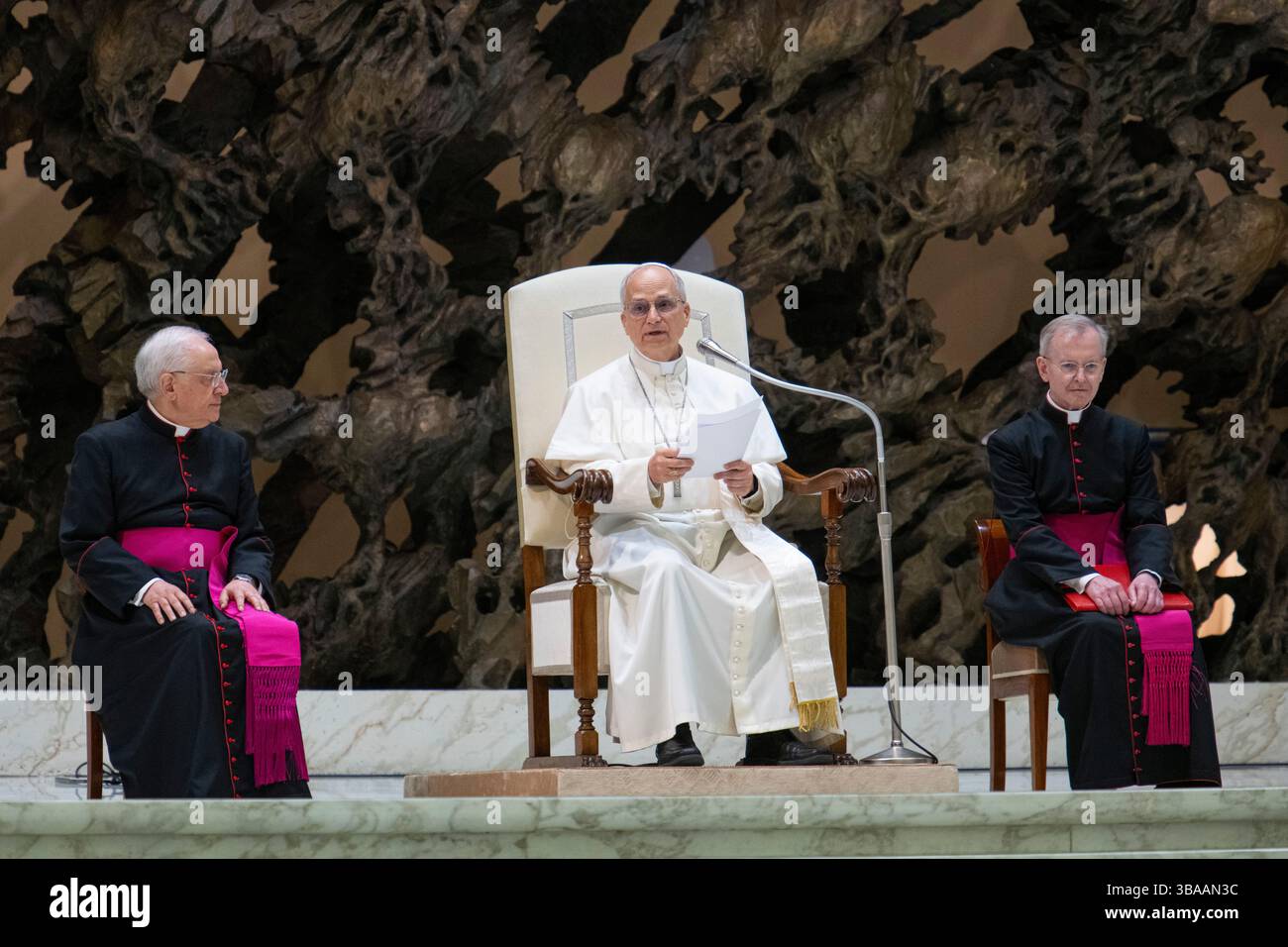Pope Leo XIV, Papa Leone 14, Robert Francis Prevost meets the memebers ...