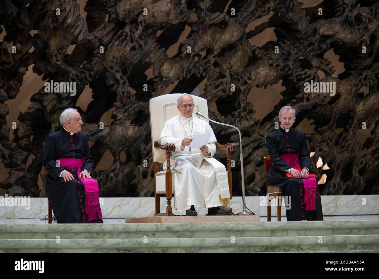 Pope Leo XIV, Papa Leone 14, Robert Francis Prevost meets the memebers ...