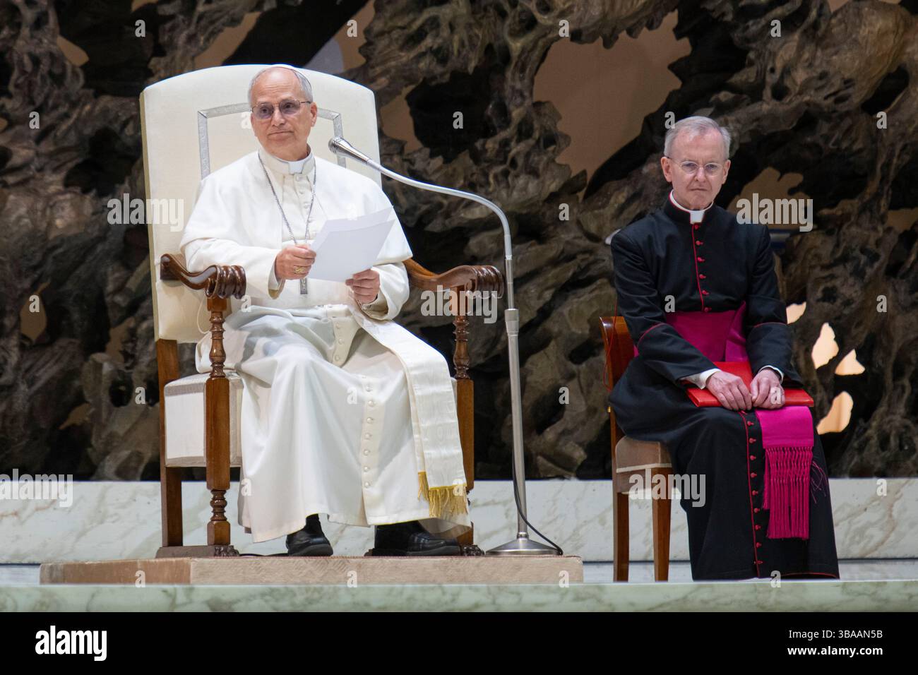 Pope Leo XIV, Papa Leone 14, Robert Francis Prevost meets the memebers ...