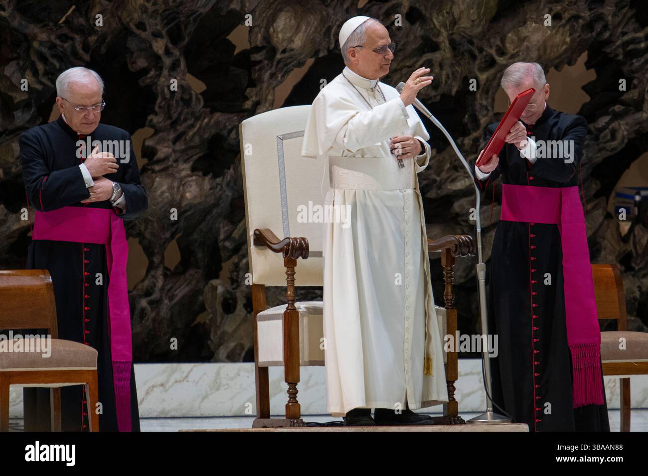 Pope Leo XIV, Papa Leone 14, Robert Francis Prevost meets the memebers ...