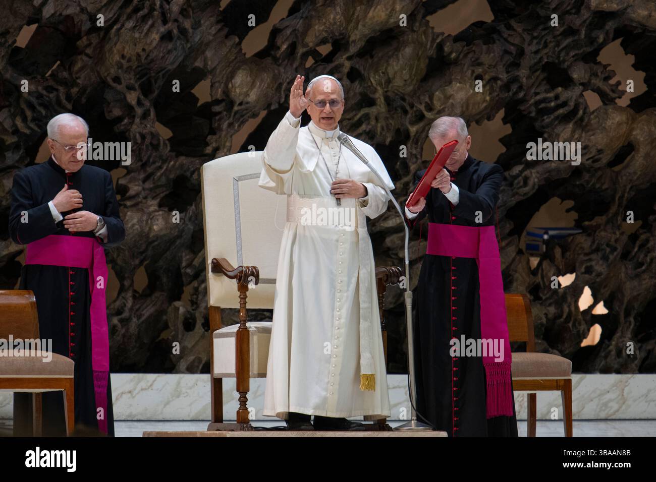 Pope Leo XIV, Papa Leone 14, Robert Francis Prevost meets the memebers ...