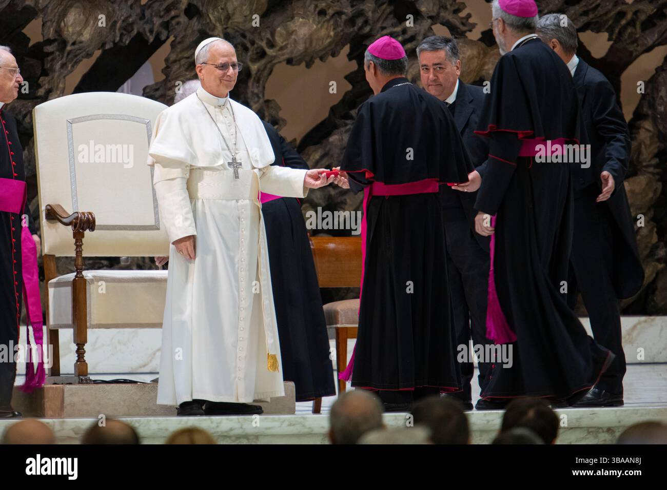 Pope Leo XIV, Papa Leone 14, Robert Francis Prevost meets the memebers ...