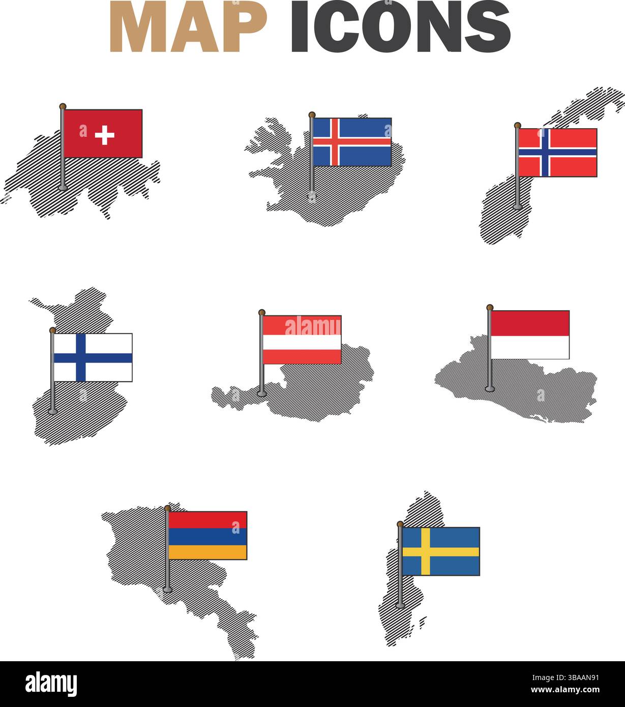Set of maps with flags. Vector illustration Stock Vector Image & Art ...