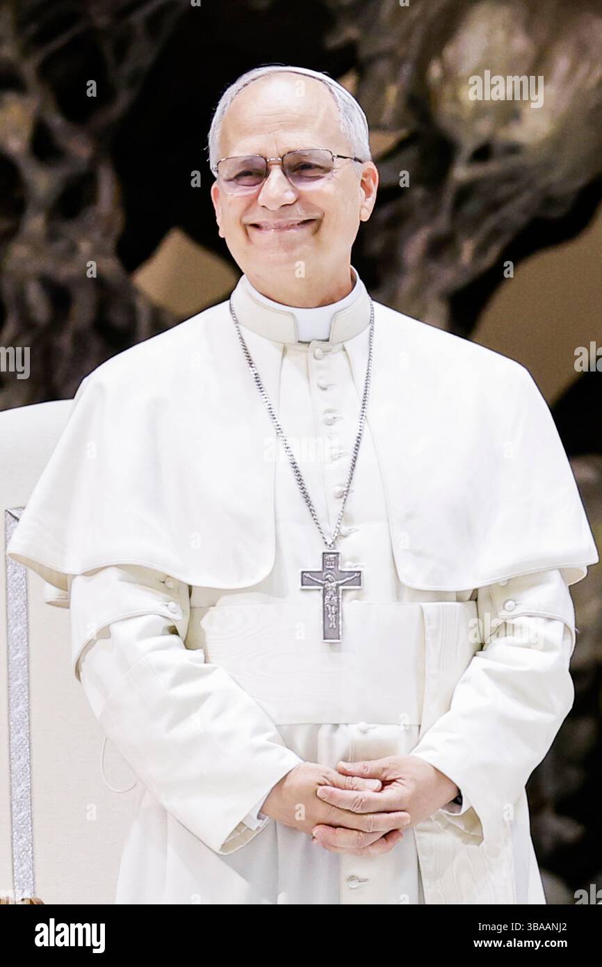 Audience of the Holy Father Leo XIV to representatives of the media, Rome 12 May, 2025 Stock ...