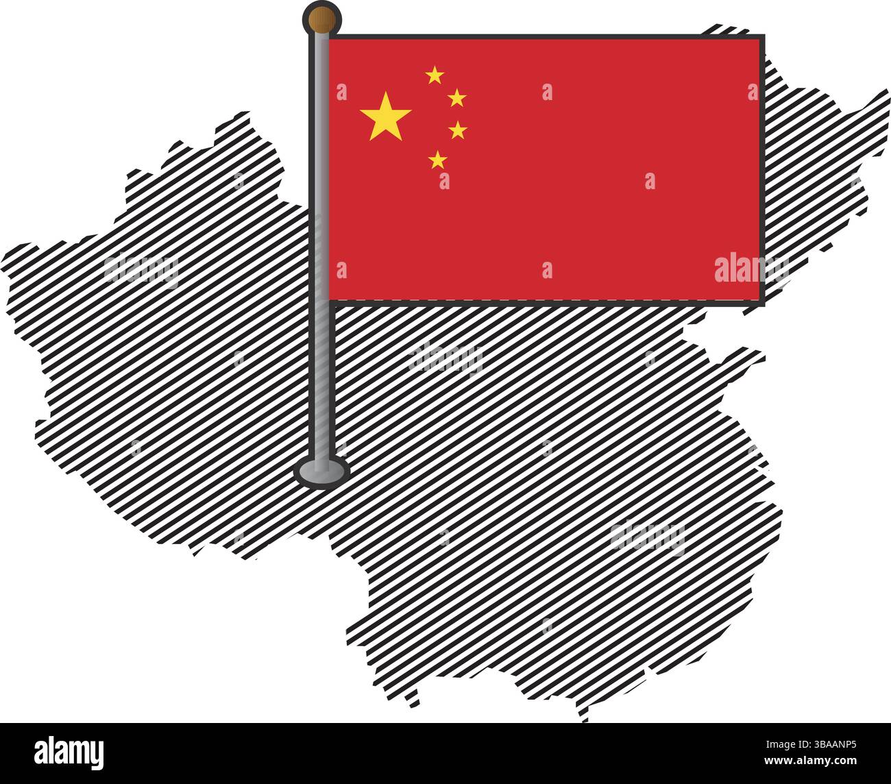 China map with flag. Vector illustration Stock Vector Image & Art - Alamy