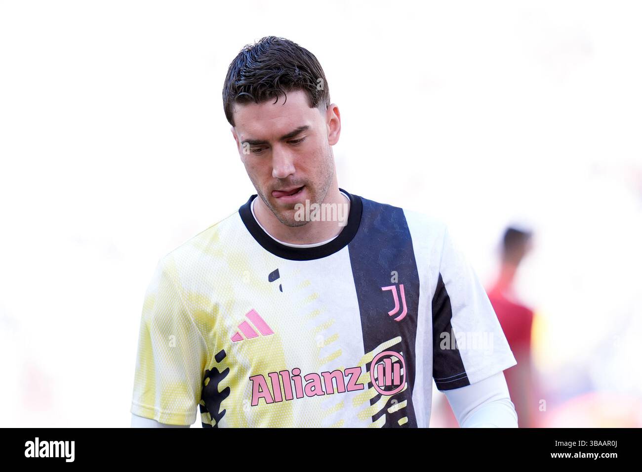 Rome, Italy. 10th May, 2025. Dusan Vlahovic of Juventus FC looks on ...