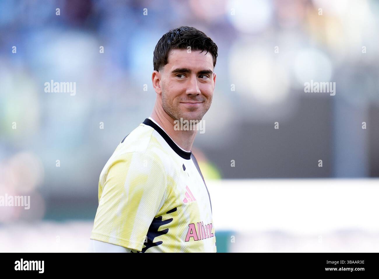 Rome, Italy. 10th May, 2025. Dusan Vlahovic of Juventus FC looks on ...