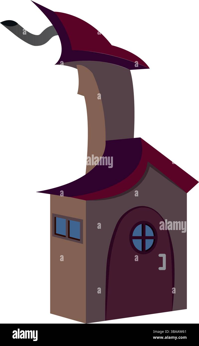 Whimsical crooked house. Vector illustration Stock Vector Image & Art ...