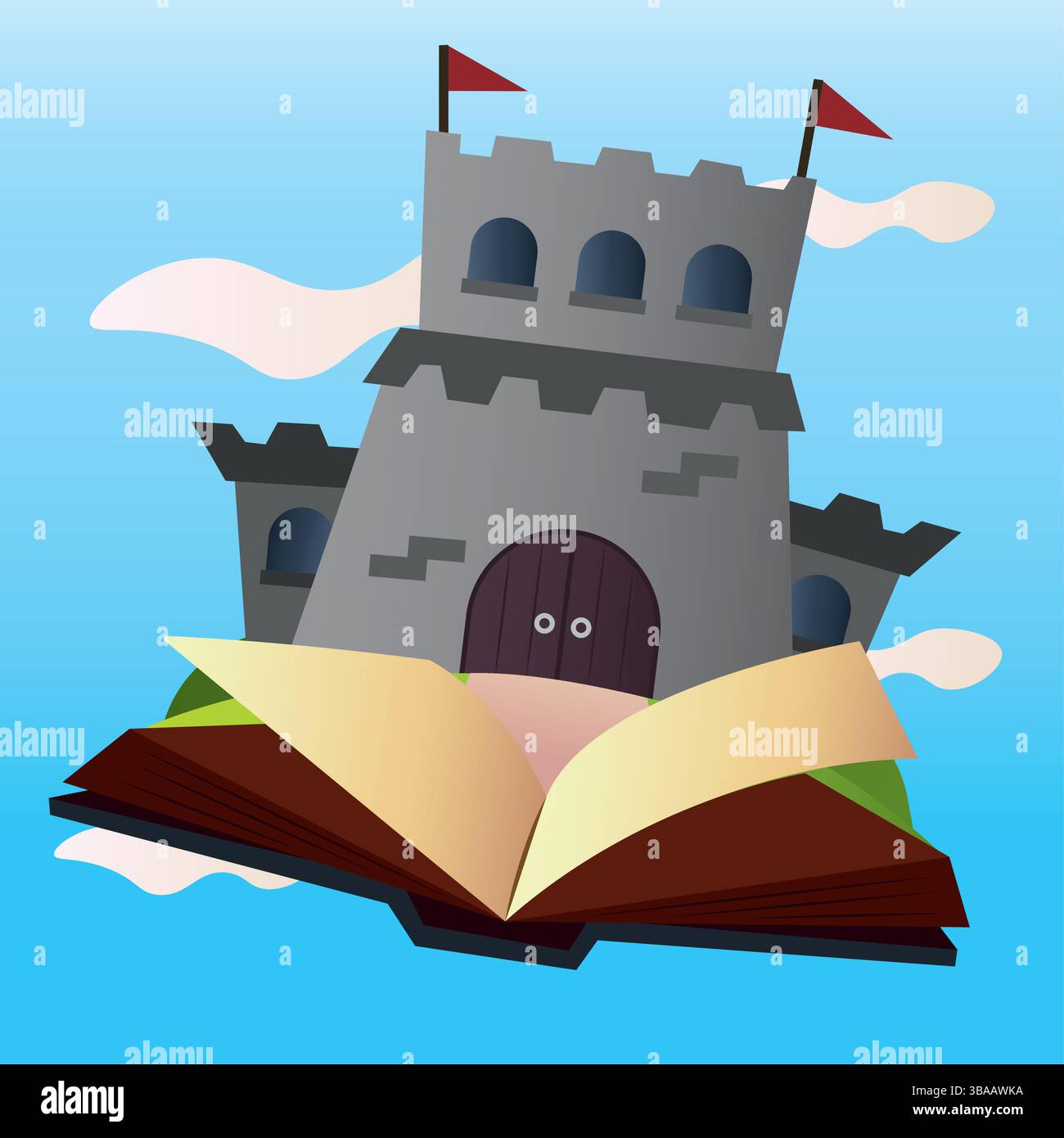 Castle rising from book. Vector illustration Stock Vector Image & Art ...