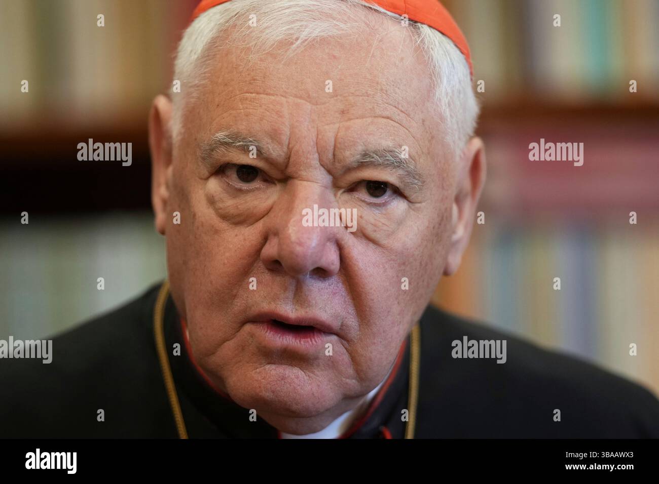 Cardinal Gerhard Ludwig Müller answers questions during an interview ...