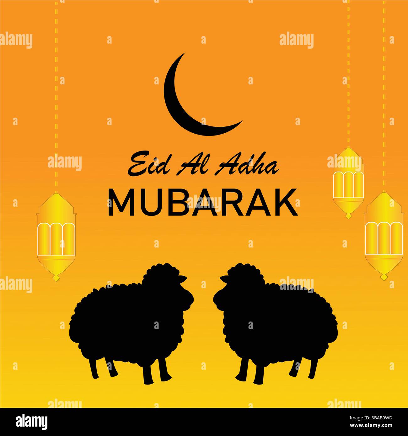 Eid al adha islamic calligraphy with sheep hi-res stock photography and ...