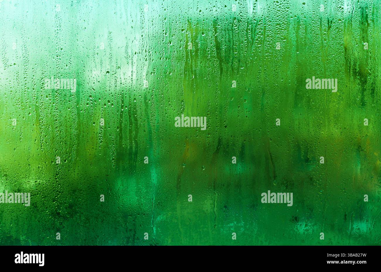 Abstract wet glass surface. texture reflects light through transparent ...