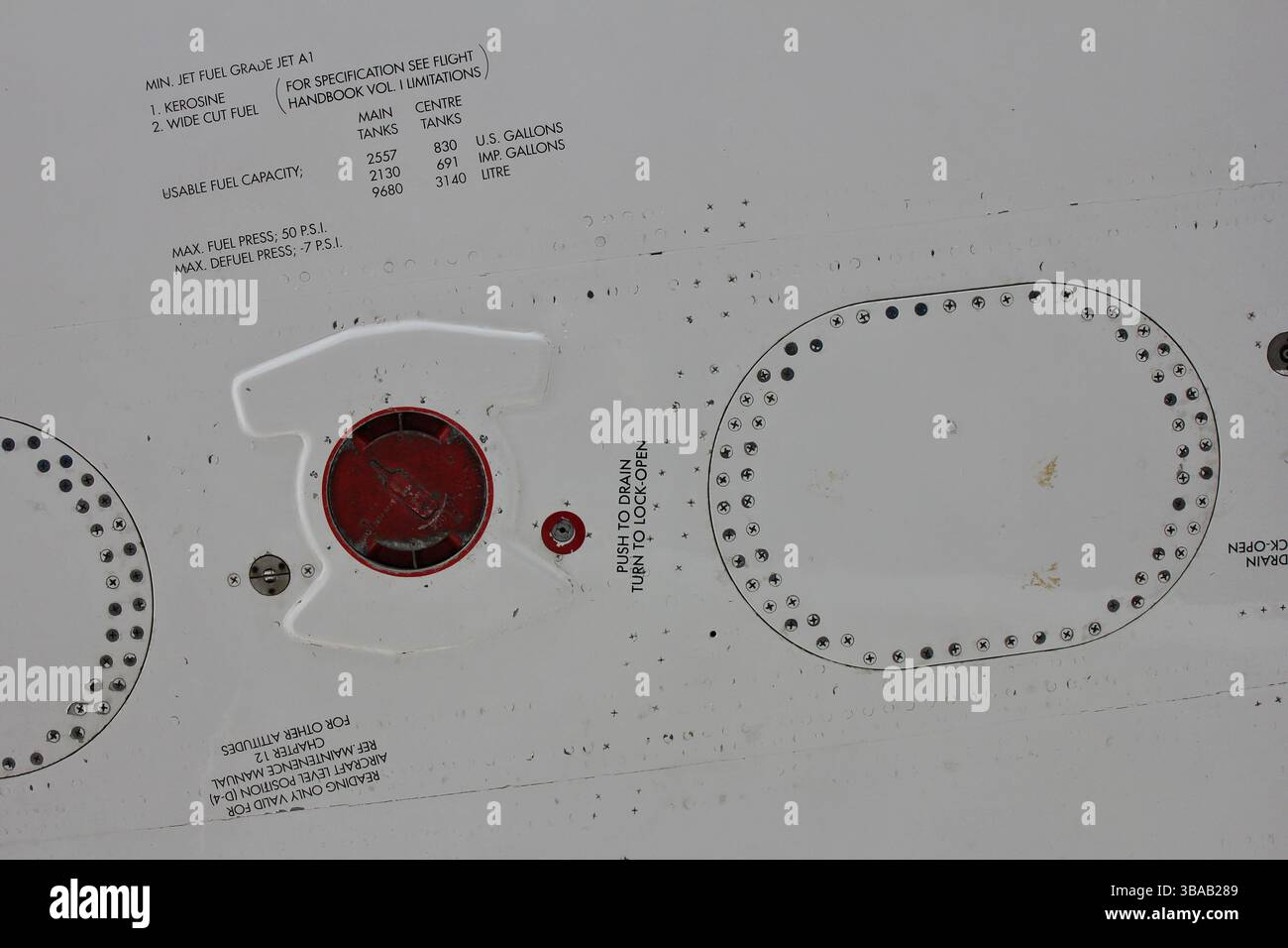 underwing tank inlet of a commercial aircraft Stock Photo - Alamy