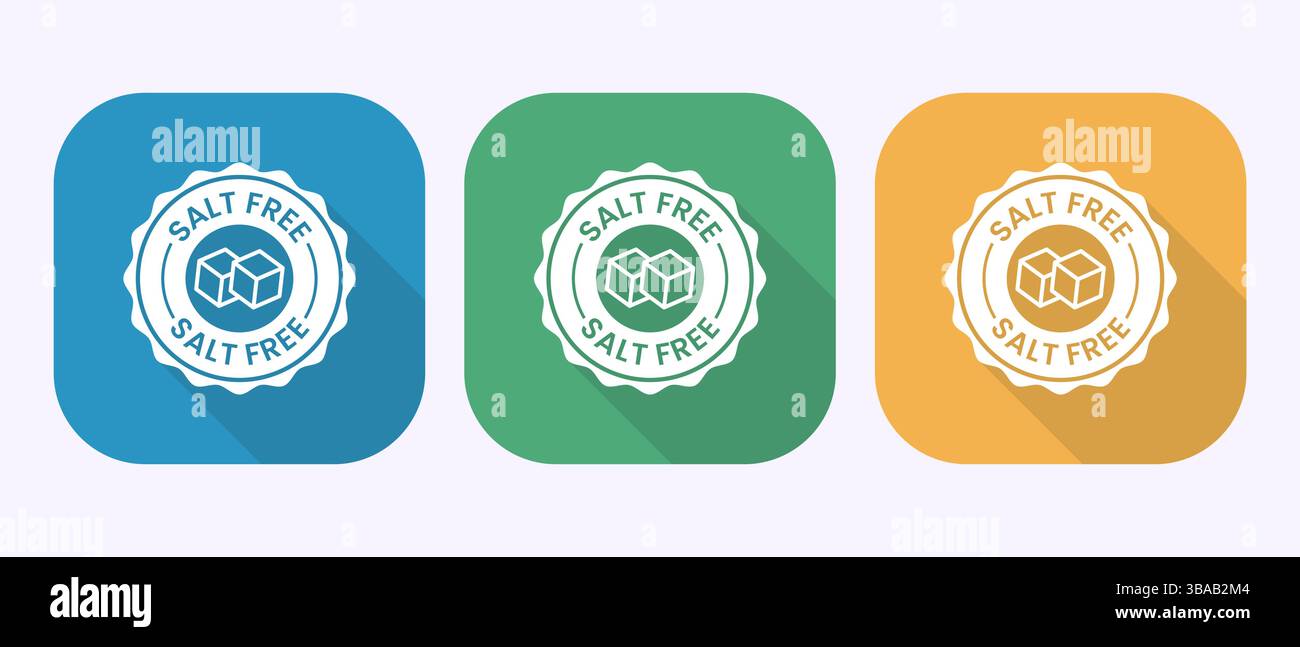 Salt free icon design illustration. Sodium free icon, No salt sign ...